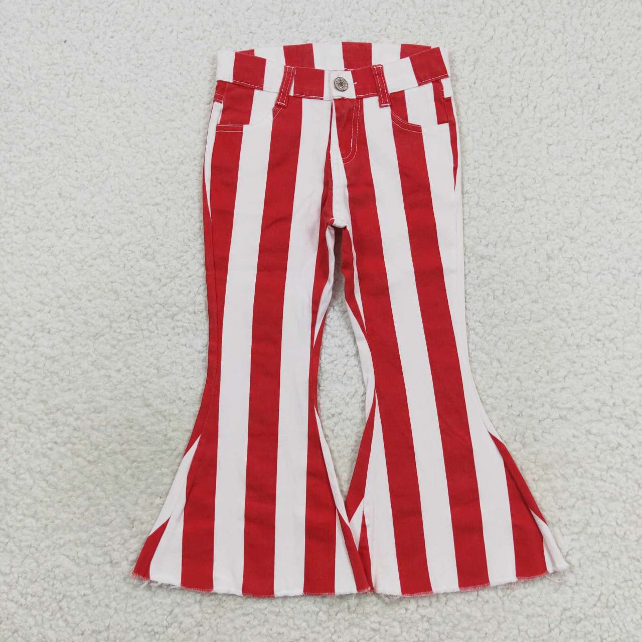 red striped denim flare bottom jeans girls clothes ...