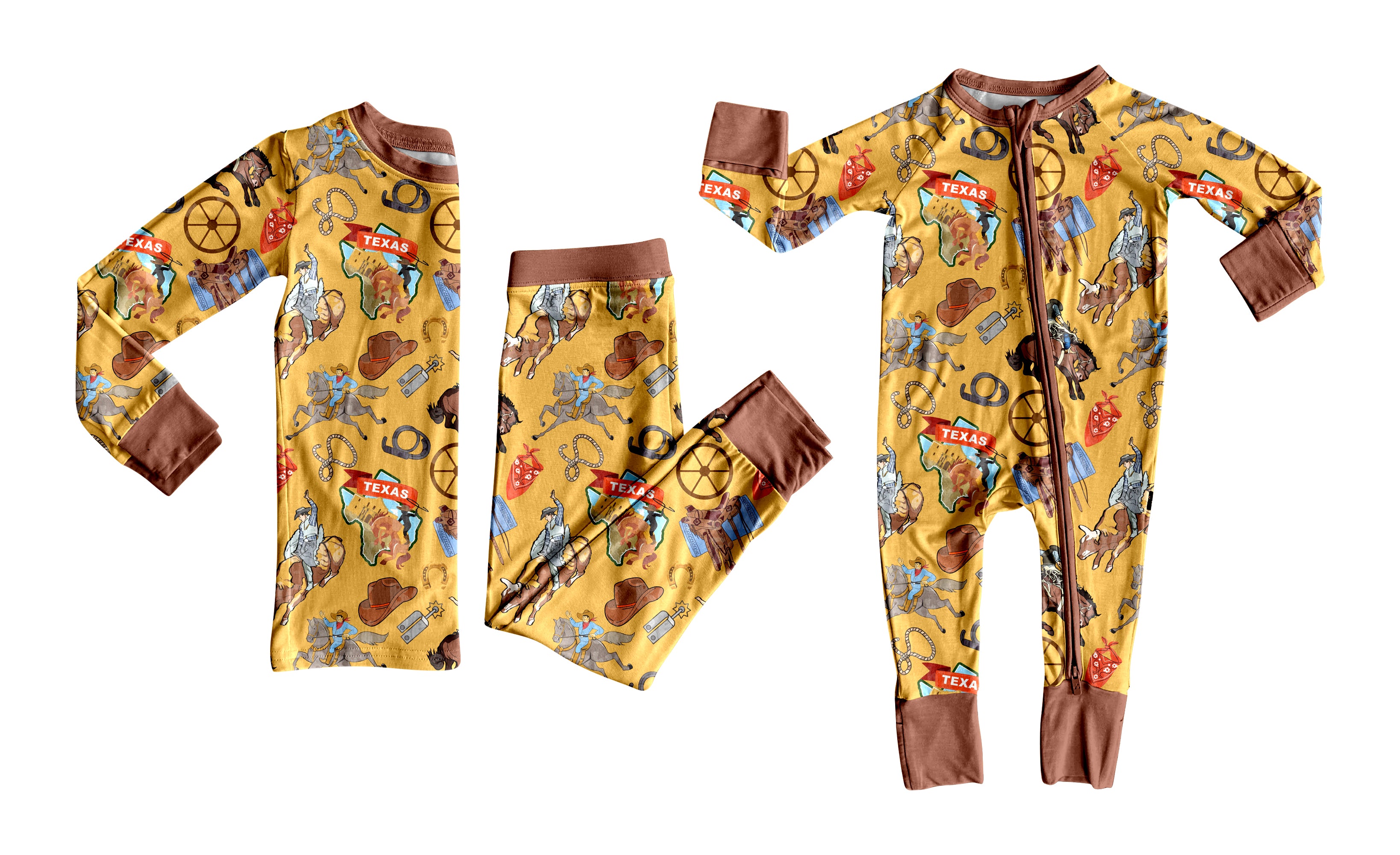 TAT 6-7 weeks MOQ 3 each rodeo print kids pajamas ...