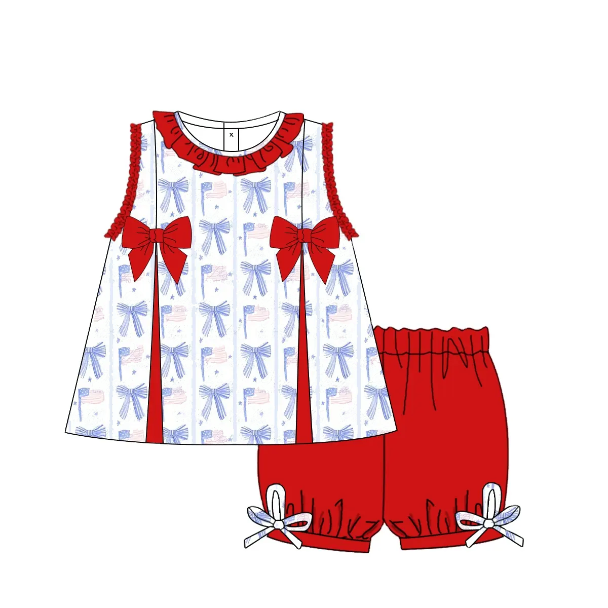 pre order coquette flag pattern bloomer set baby girl clothes ...