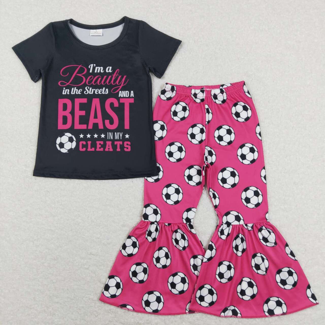 soccer bell bottom outfit girl clothes set – Mu Mory Clothing