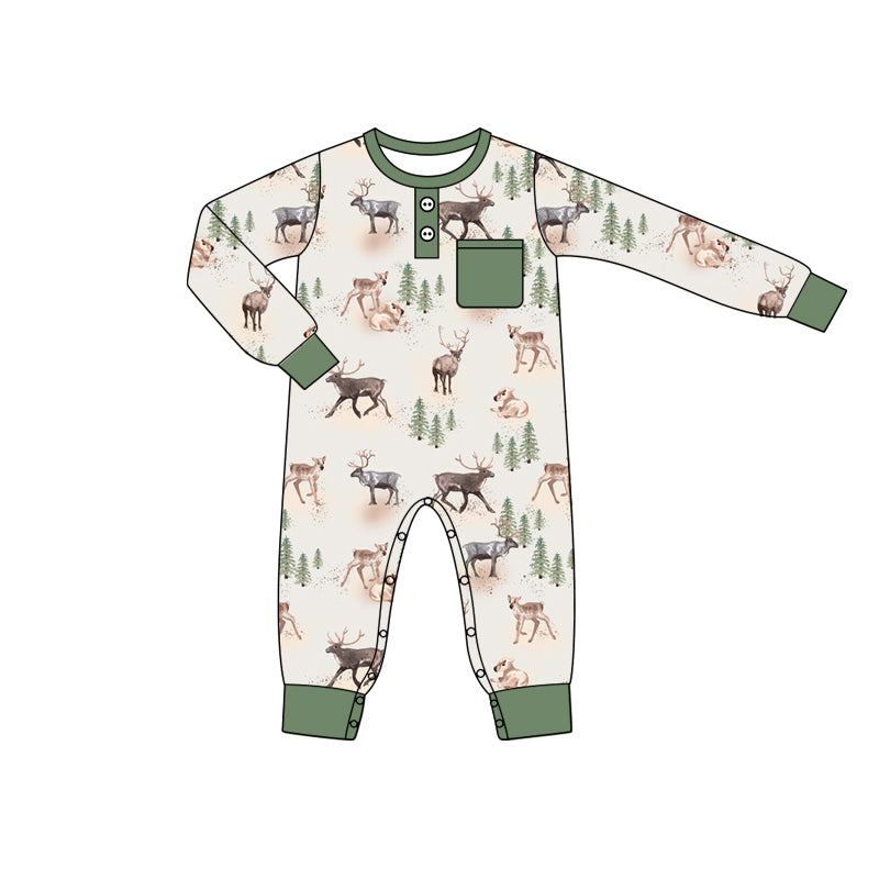 Pre order forest reindeer print zippy infant clothes ...