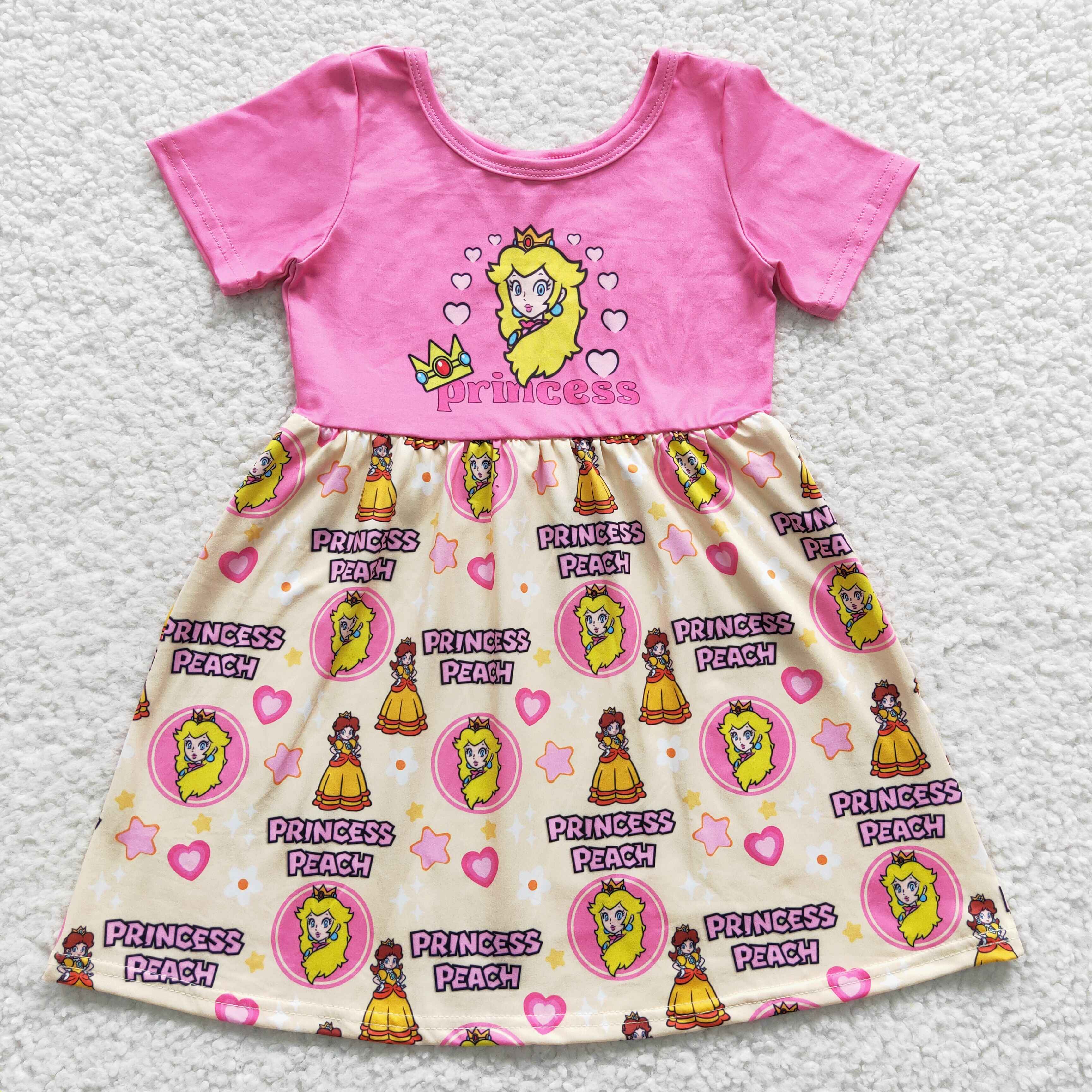 princess peach pink girls dress – MiniSoulBoutiqueClothing