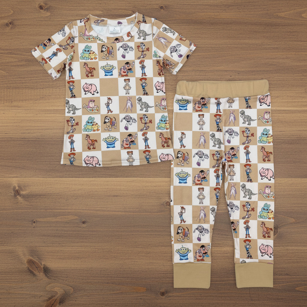 unisex kids cartoon toy pajama set – MiniSoulBoutiqueClothing