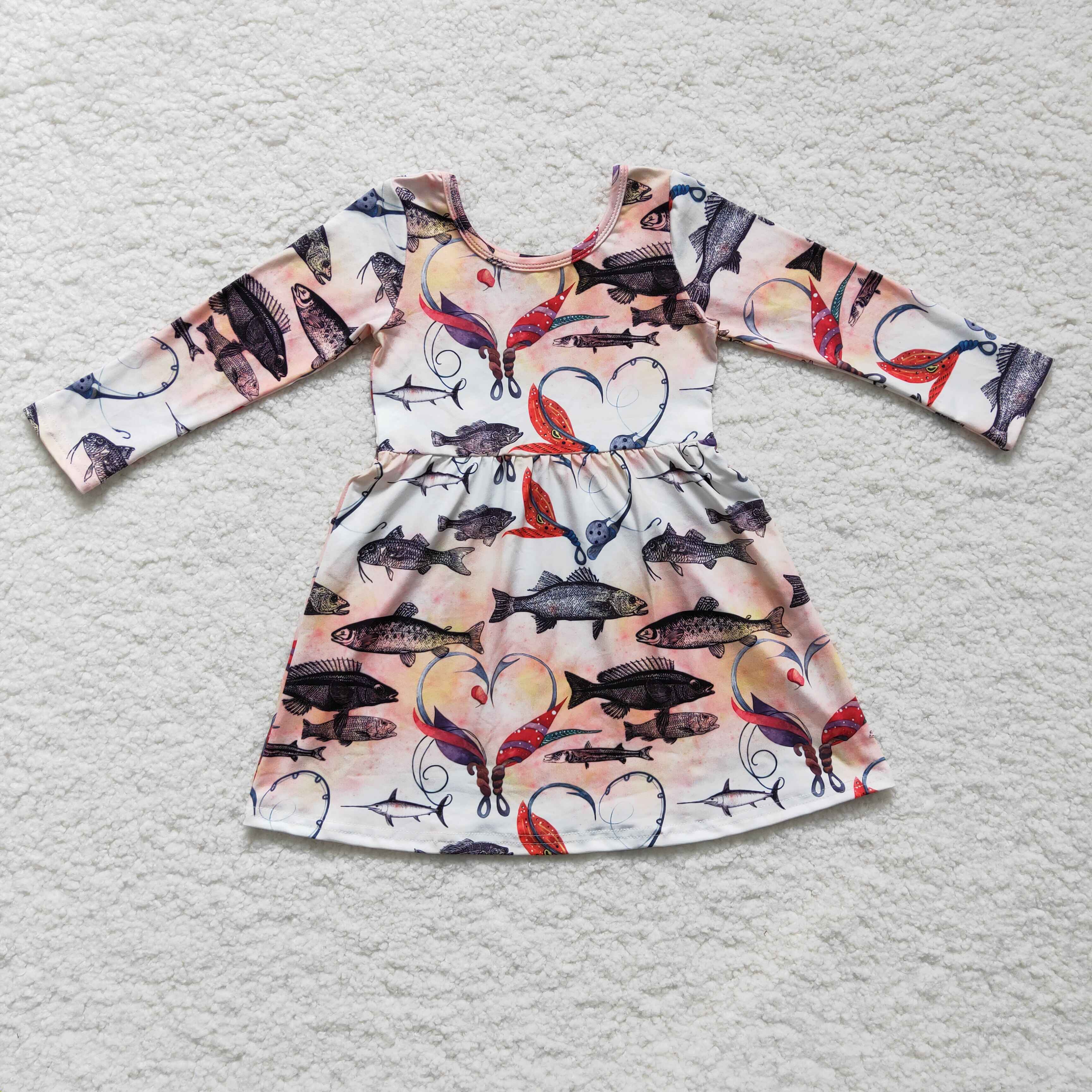 long sleeve fish hook girls dress – MiniSoulBoutiqueClothing